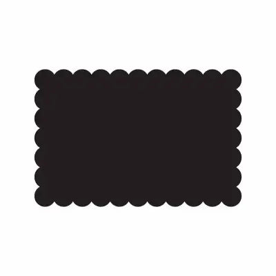 Rectangle Scalloped Sign Sticker Decal